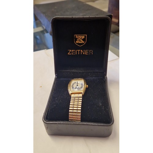 LOVELY BOXED ZEITNER MADISON GOLD PLATED WATCH - CLOCKS AND WATCHES ARE ...