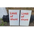 PAIR OF VINTAGE METAL LONDON UNDERGROUND LIMIT OF SHUNT SIGNS - EACH ...