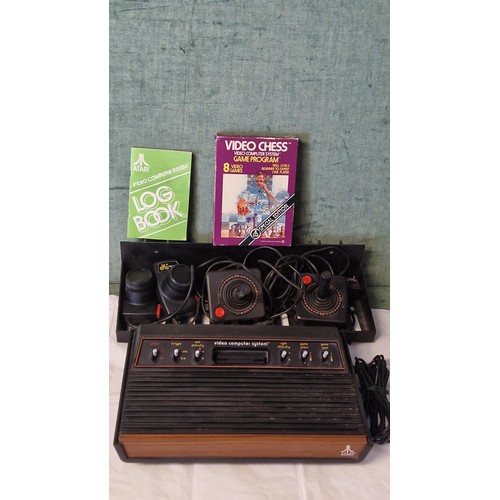 VINTAGE ATARI VIDEO COMPUTER SYSTEM WITH 2 X SETS OF CONTROLLERS, VIDEO ...