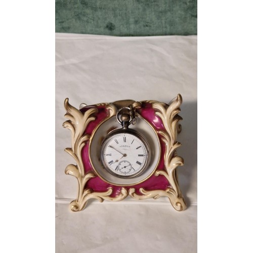 BEAUTIFUL EARLY 19TH / 20TH CENTURY PORCELAIN WATCH HOLDER WITH A ...