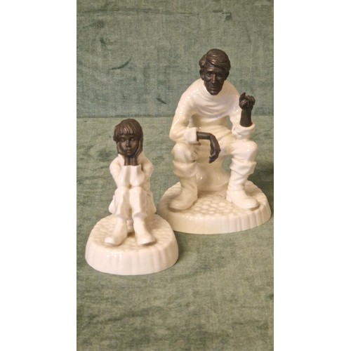 LOVELY MINTON FIGURES "TRAVELLERS TALES" & "SPELLBOUND" - 19CMS & 13CMS H
