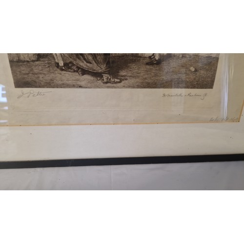 FRAMED & GLAZED EARLY ETCHING " HO HO OLD NOLL" - SIGNED BY ARTIST ...