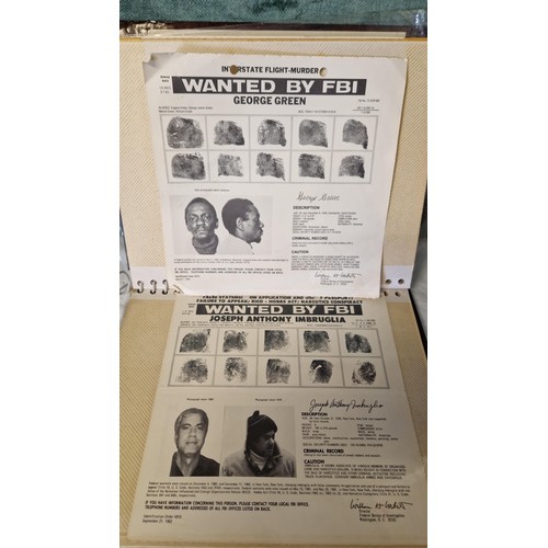 QTY OF ORIGINAL AMERICAN FBI WANTED POSTERS WHICH WERE SENT TO ALL ...
