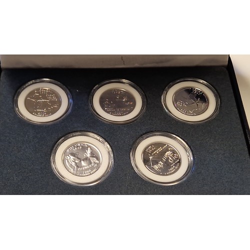 FRANKLIN MINT BOXED SET OF 2004 AMERICAN STATE QUARTERS