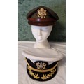 ORIGINAL WW11 USAAF OFFICER WINTER CRUSH CAP & US NAVAL OFFICERS WHITE ...