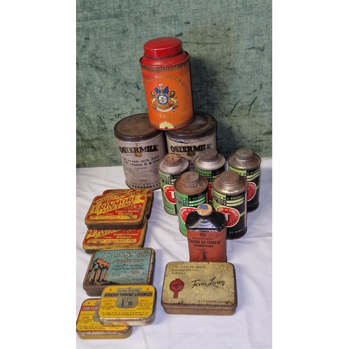 16 X VINTAGE TINS & CARDBOARD ADVERTING PACKETS ETC