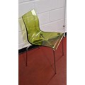 LOVELY SINGLE GREEN PERSPEX ITALIAN DESIGN GHOST CHAIR ON CHROME FRAME ...