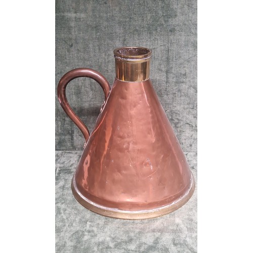 VICTORIAN 2 GALLON COPPER & BRASS HARVEST FLAGON - 30CMS H