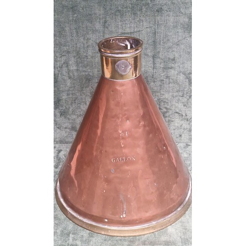 VICTORIAN 2 GALLON COPPER & BRASS HARVEST FLAGON - 30CMS H