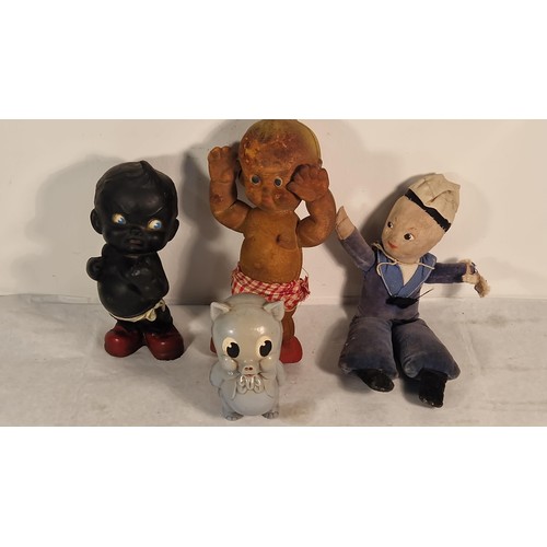 COLLECTION OF VINTAGE TOYS INC 1950s ROSEDALE TUDOR ROSE STANDING PIG ...