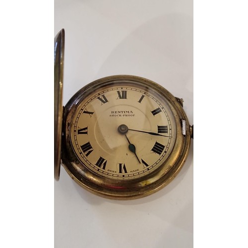 VINTAGE BENTIMA POCKET WATCH - WATCHES & CLOCKS ARE NOT TESTED