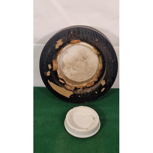 VINTAGE WOODS ARECA NUT TOOTH PASTE POT LID - 7CMS DIAM & LARGE FRAMED ...