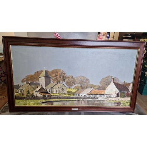 LOVELY LARGE FRAMED OIL ON CANVAS SIGNED BY ARTIST CHARLES EVISON ...