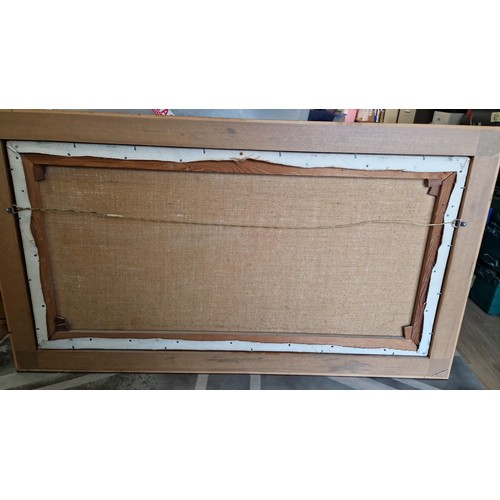 LOVELY LARGE FRAMED OIL ON CANVAS SIGNED BY ARTIST CHARLES EVISON ...