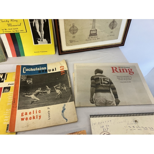 GAA - Christy Ring - A box lot to include Official Unveiling of Christy ...