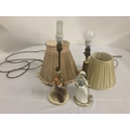 Hummel and lLadro table lamps and shades. (2)