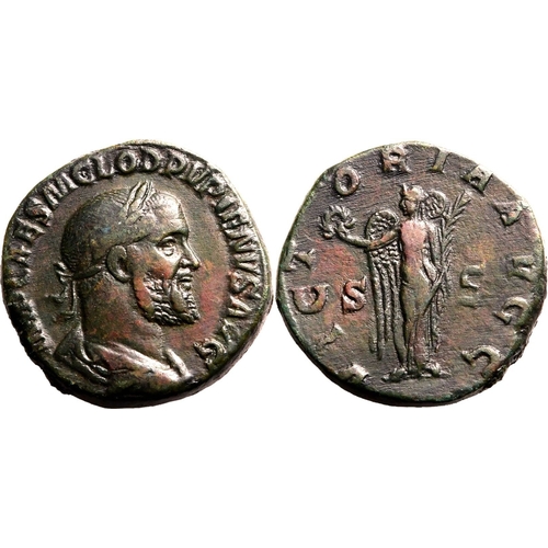 Very Fine | ROMAN EMPIRE. Pupienus. Bronze sestertius, AD 238. Rome ...