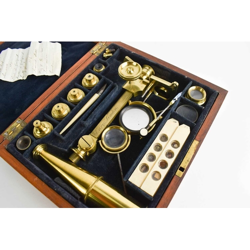 A Gould-Type travel Microscope by William Cary, circa 1825, engraved on ...