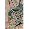 A Victorian Falkirk Royal Parks bench with roll top, having two cast ...