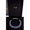 A stunning 18ct white gold, sapphire, and diamond résille collar ...