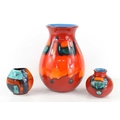 A Poole pottery vase decorated in the Volcano pattern, of baluster form ...