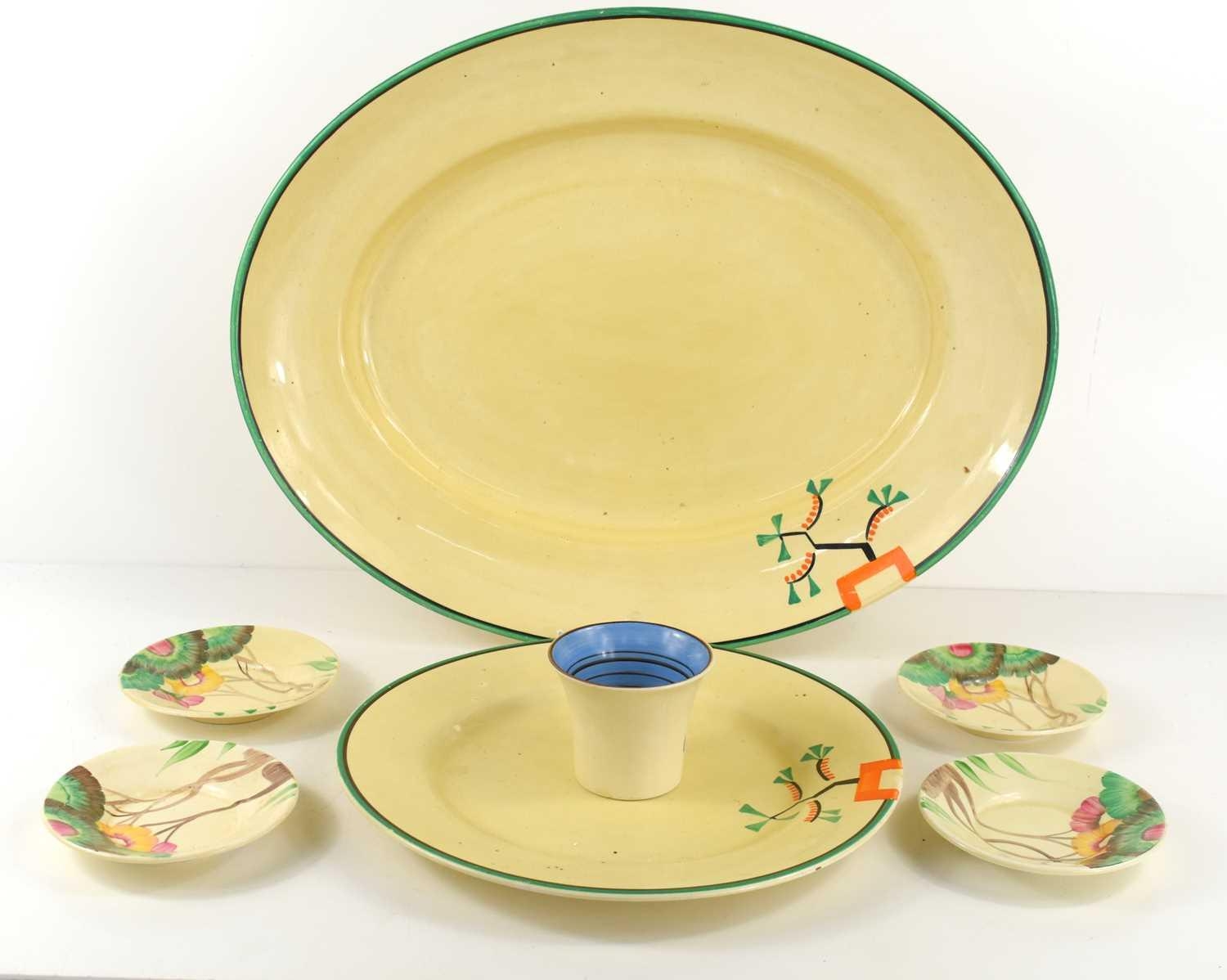 Bizarre by Clarice Cliff: A hand painted meat platter and plate in the ...