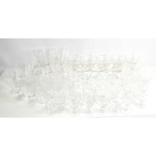 A quantity of crystal glass drinking glasses together with a set of ...