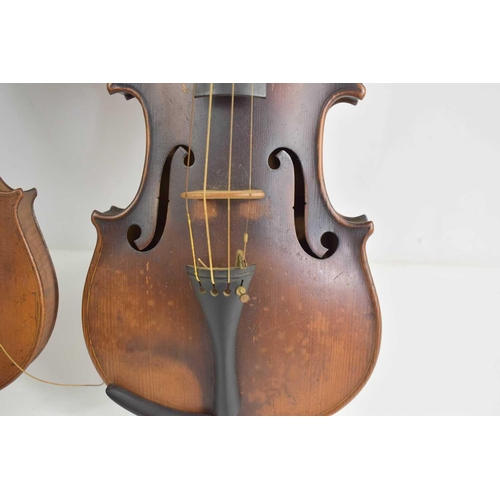 Two late 19th / early 20th century German violins, bearing ...