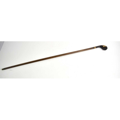 A Victorian Sabbath or Sunday hicory walking stick in the form of a ...