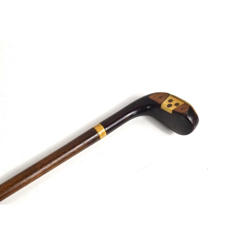 A Victorian Sabbath or Sunday hicory walking stick in the form of a ...