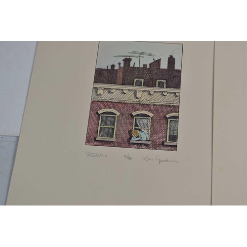 A group of six limited edition humorous prints titled "Streets" signed ...