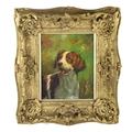 George Earl (1824–1908): An oil on board titled "Missty" of a spaniel ...