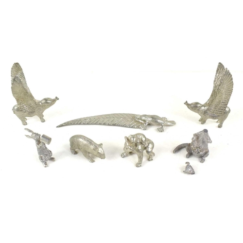 A group of seven 'Australia's Fauna' pewter animal figurines, to ...