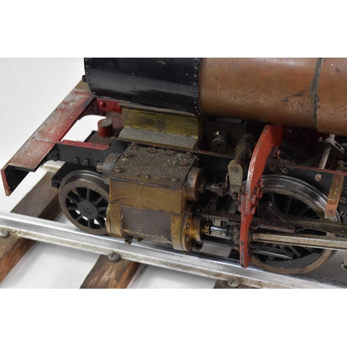 A vintage scratch built live steam model locomotive, 4 inch track, a/f.