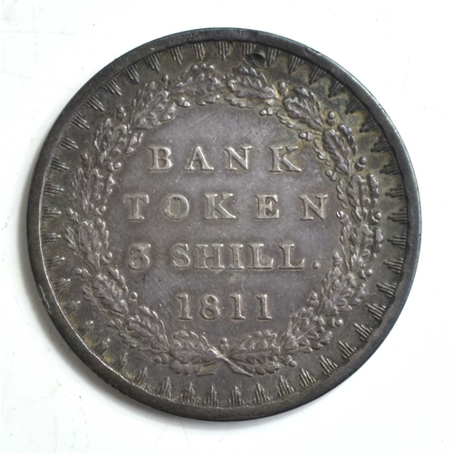 A George III Bank token, draped and laureate bust r. Reverse 'Bank ...