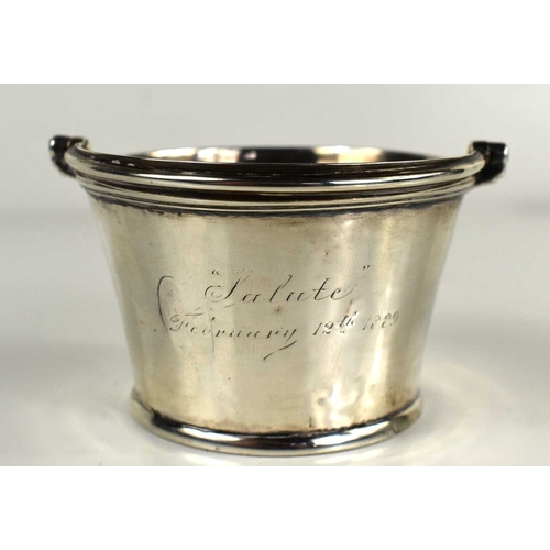 A Georgian silver Christening bucket with reeded rim, with inscription ...