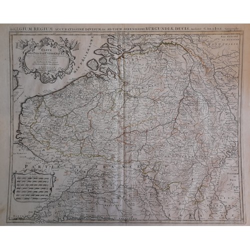 Antique Map. CATE DES AYS BAS CATHOLIQUES. Hand Coloured Borders ...