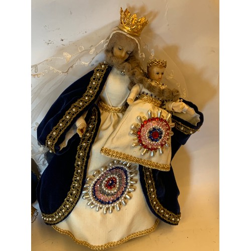Four Continental Vintage Religious Marriage Dolls, Some Heads Made From ...