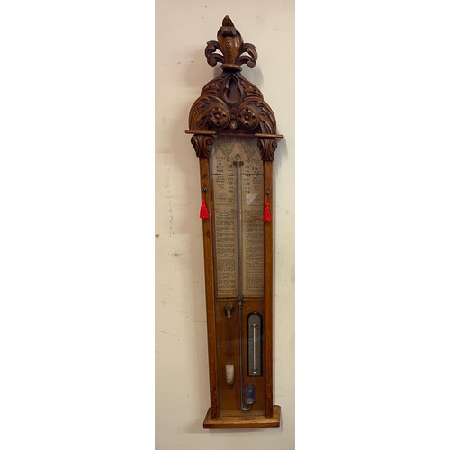 Large Wood Framed Barometer With Information Reading Admiral Fitzroy ...