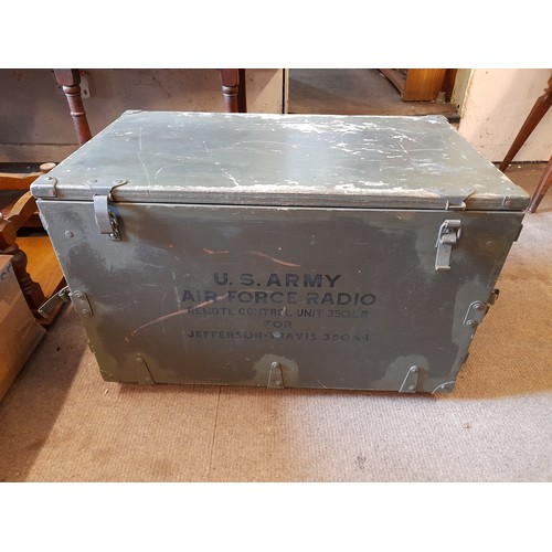 U.S. Army Radio Box with drop front. 74cm x 42cm x 46cm