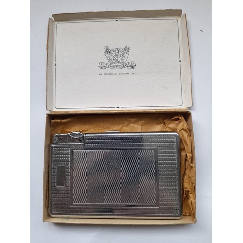 Cigarette case 13cm wide with fitted lighter by Kincraft in a state ...