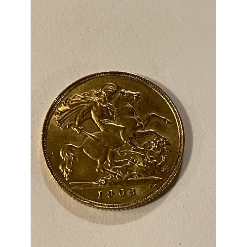 1908 Half Sovereign Gold Coin