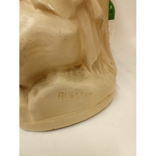 Large Vintage ceramic classical figure of a bathing Greek lady standing ...