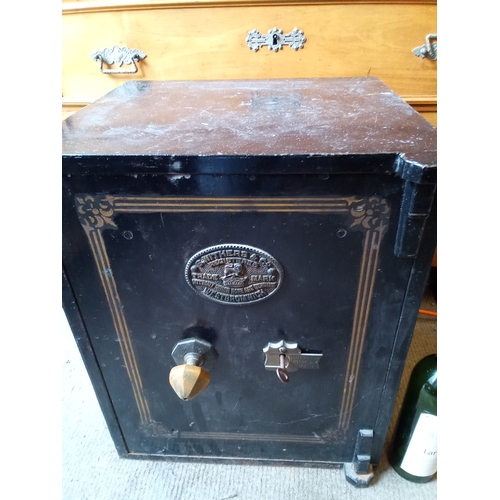 Antique Safe with key Along With Inner Lock Box. S. Withers & Co H 51cm ...