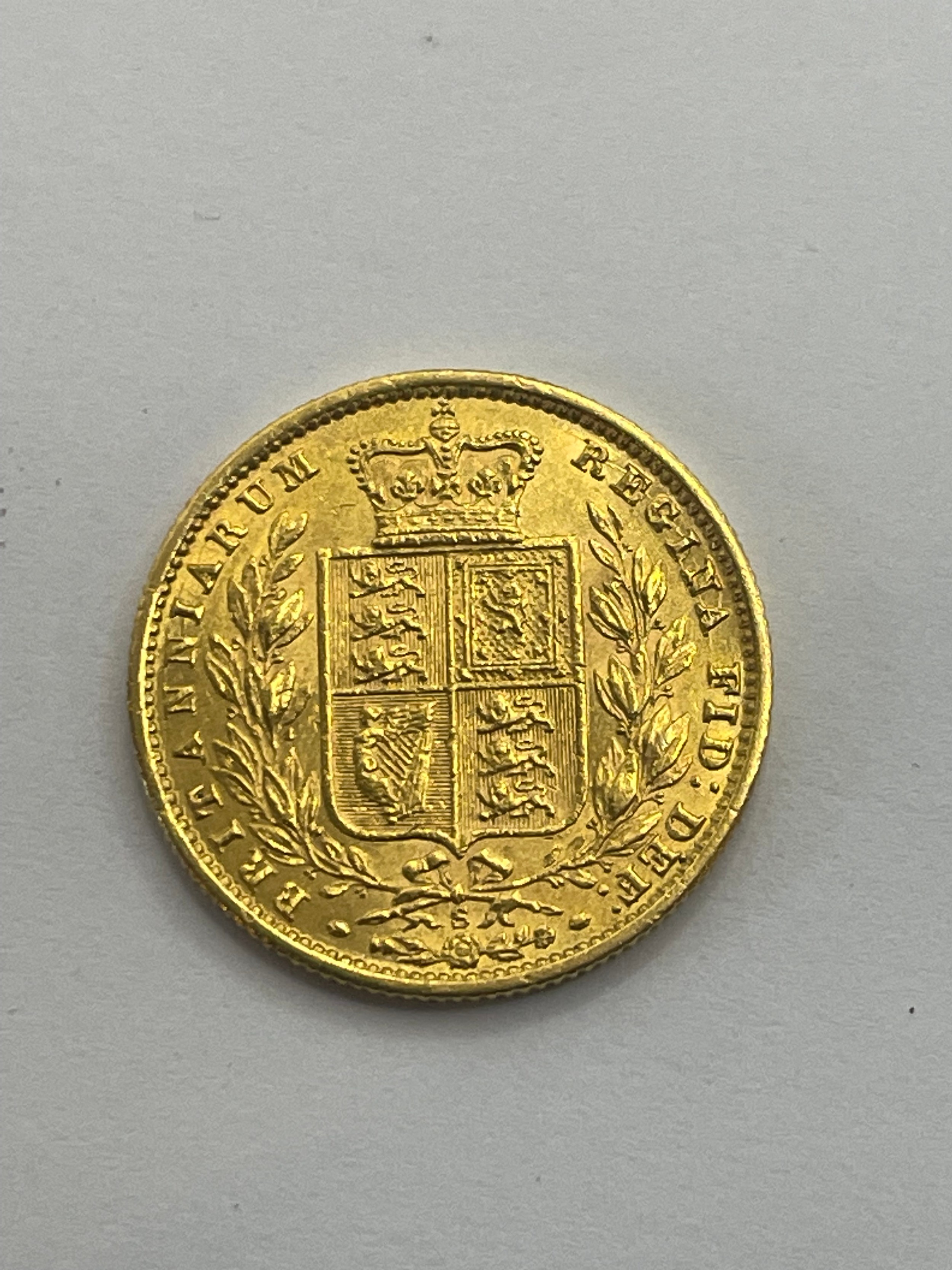 Victorian Shield Back Full Gold Sovereign 1877 S Sydney Mint.