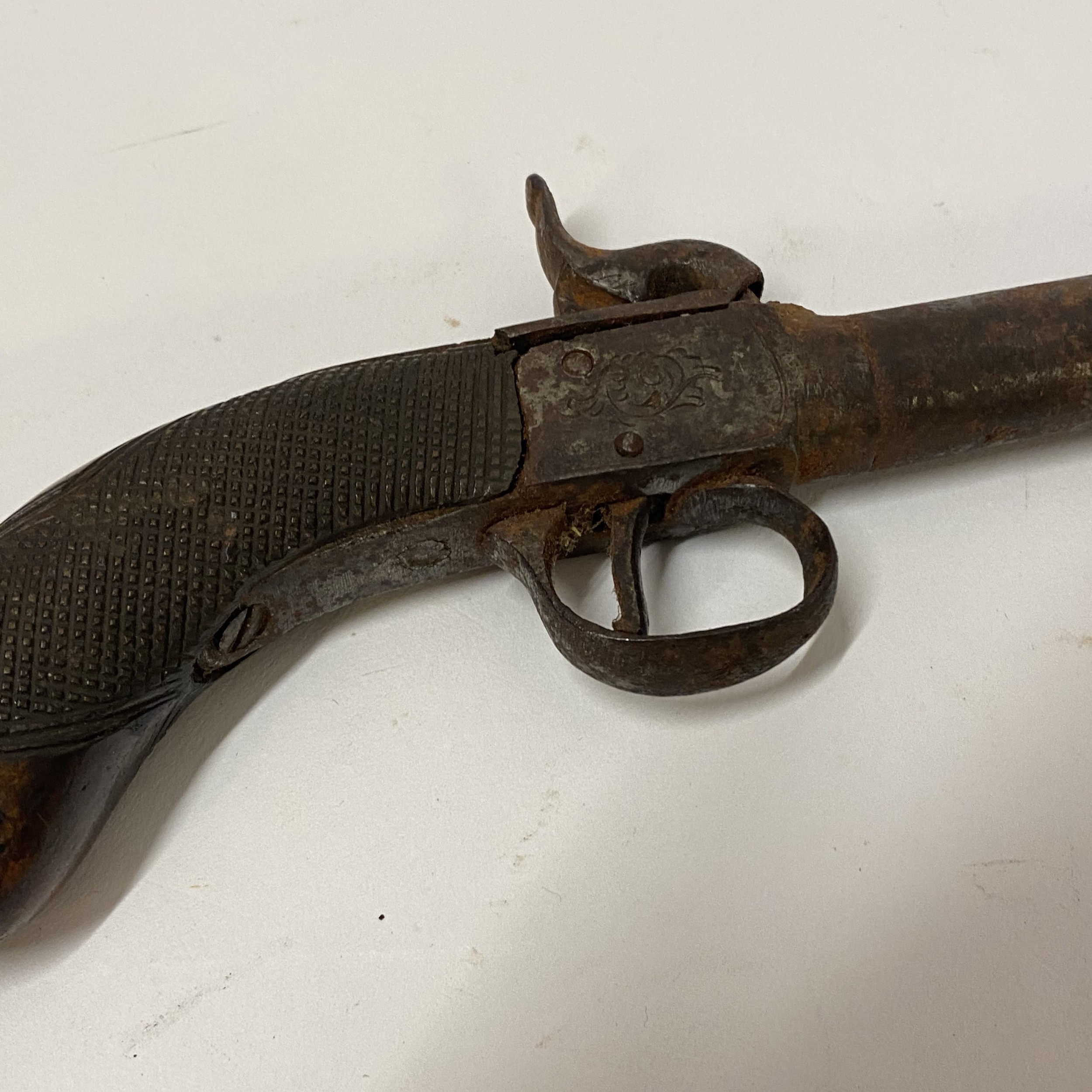 Antique Percussion Cap Pistol 19cm Length