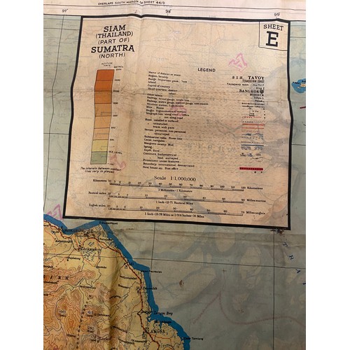 Vintage Military Silk Escape Map 95cm x 60cm