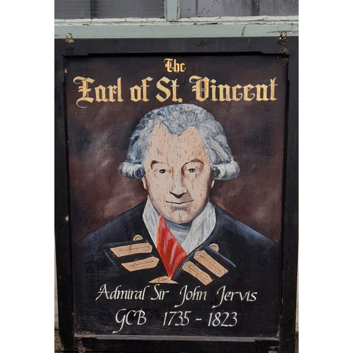 Double sided painted sign for a Public House, The Earl of Vincent, 87cm ...