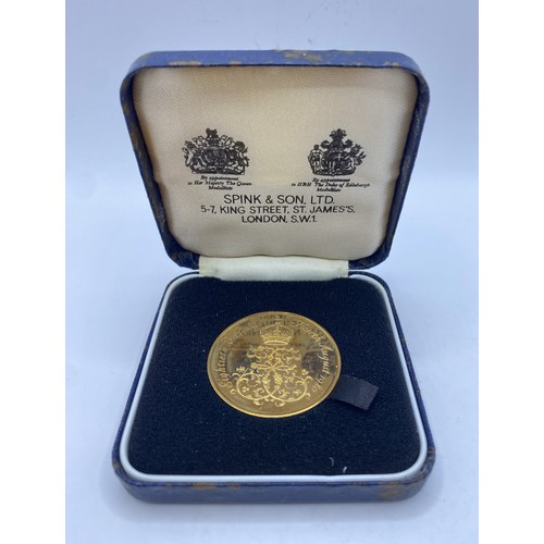 Cased Spink and Son Ltd Possibly Bronze / Gold Commemorative Medal to ...