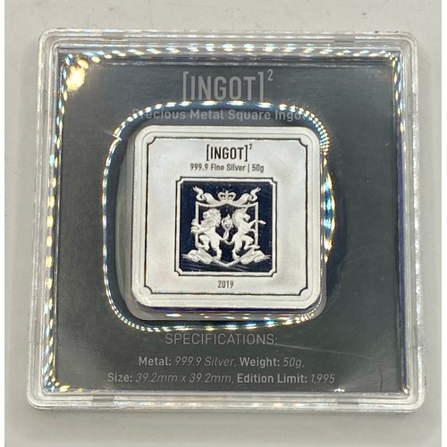 CPM 2019 Lion and Unicorn 50g Pure Silver Ingot with Certificate of ...